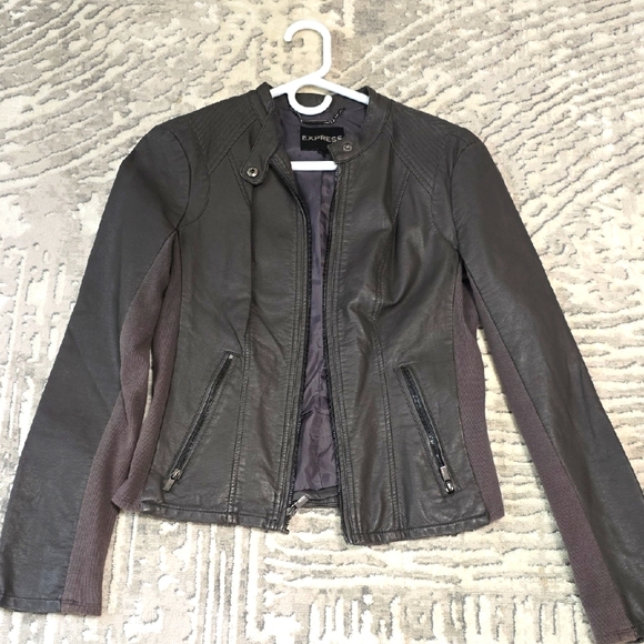 Express | Jackets & Coats | Express Black Faux Leather Moto Jacket ...